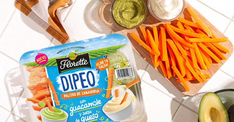 Dipeo de Florette: palitos de zanahoria con guacamole y salsa de queso ...